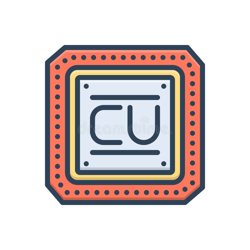 Color Illustration Icon for Copper, Cu and Electric Stock Vector ...