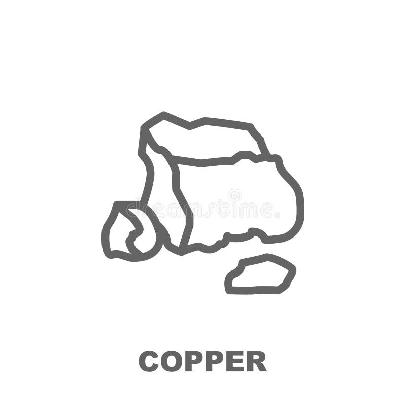 Copper Ore Icon In Monochrome Style Isolated On White Background ...