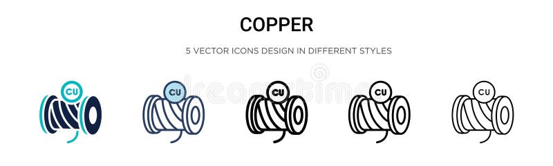 Copper Icon in Filled, Thin Line, Outline and Stroke Style. Vector ...