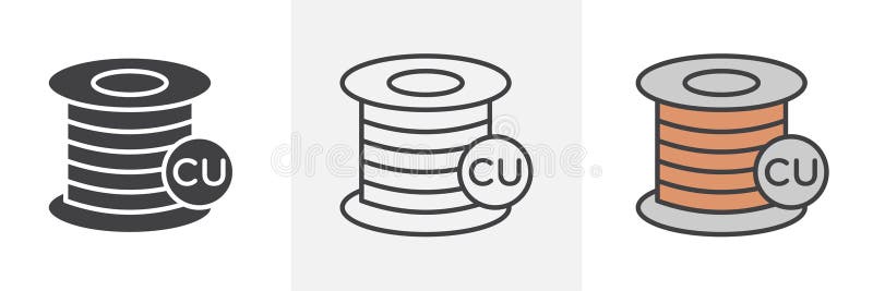 Copper icon vector stock illustration. Illustration of white - 348468078