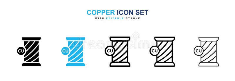 Copper icon vector stock illustration. Illustration of coil - 348441045