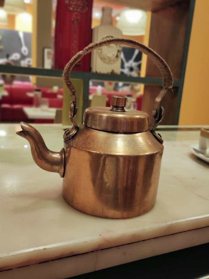 Copper Indian Style Tea Kettle Stock Photo - Image of style, copper ...