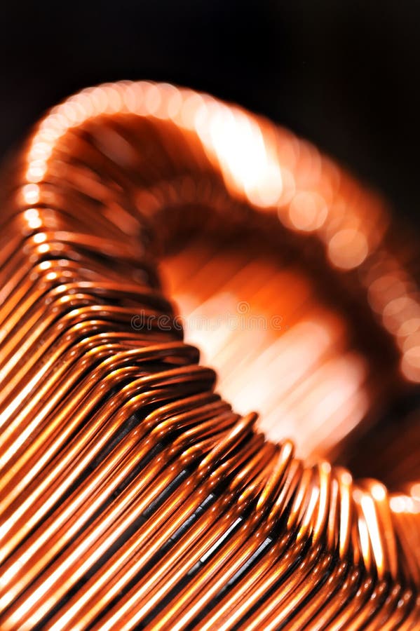 Copper inductor stock image. Image of impedance, coil - 40661747