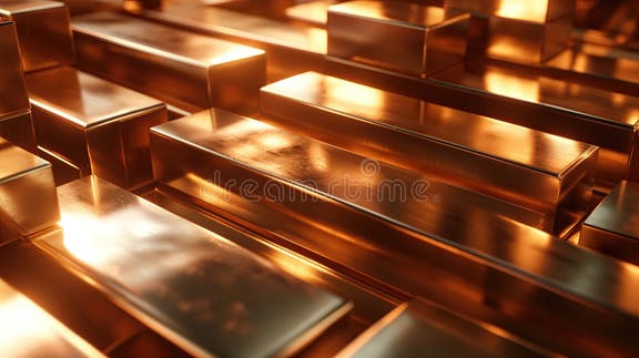 Copper ingots background stock illustration. Illustration of pure ...