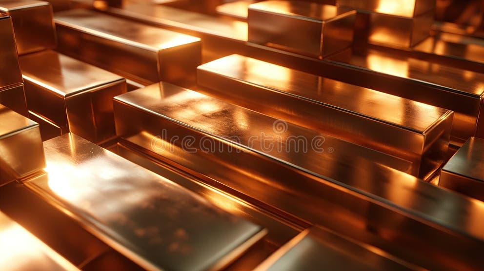 Copper ingots background stock illustration. Illustration of pure ...