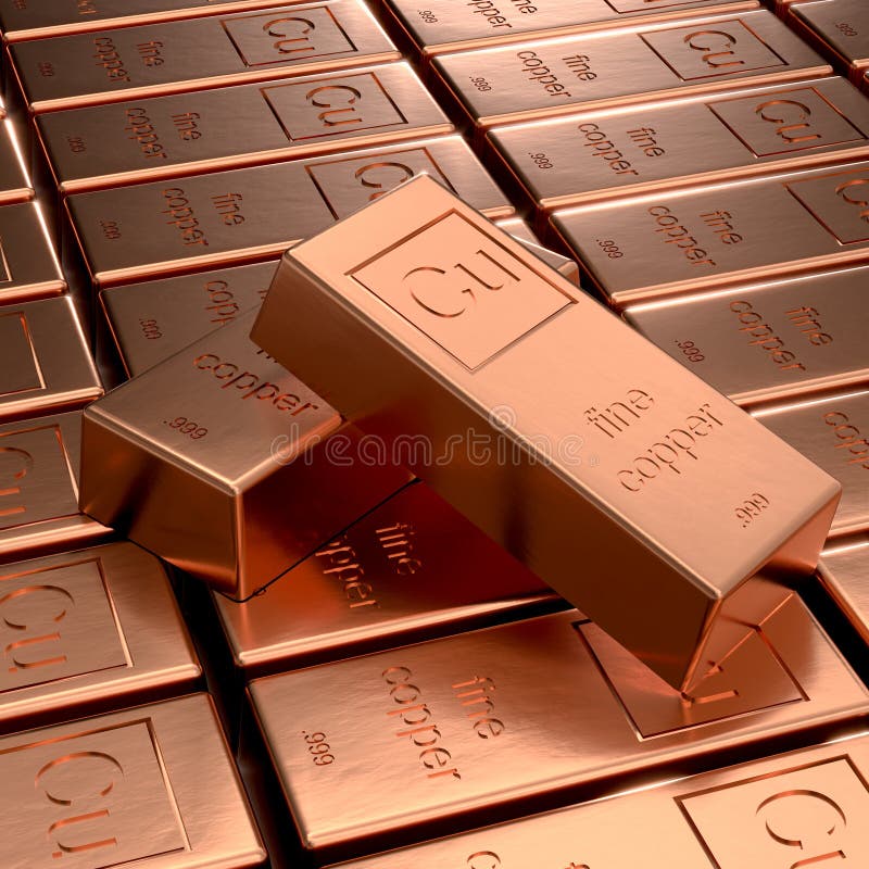 Copper ingots stock illustration. Illustration of rendering - 238048834
