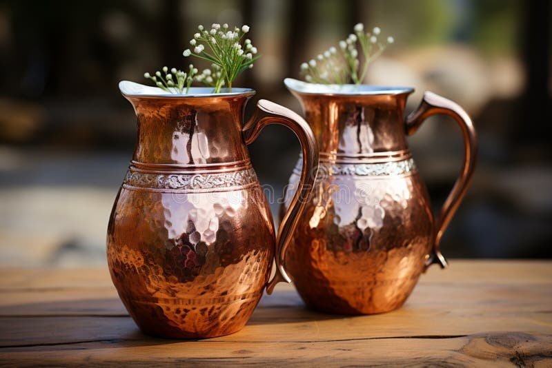 Copper Jugs stock illustration. Illustration of metallic - 308784275