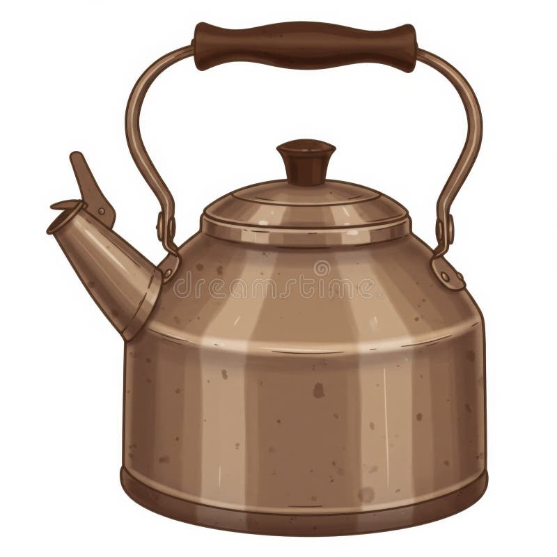 Copper Kettle Illustration, Vintage Kitchenware Stock Illustration ...