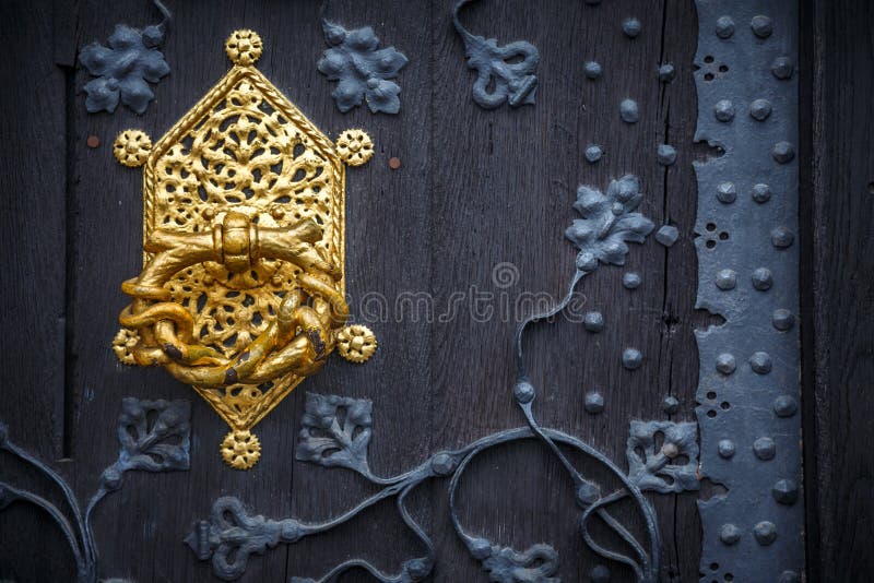 Copper Knob on Castle Door stock image. Image of castle - 66930003