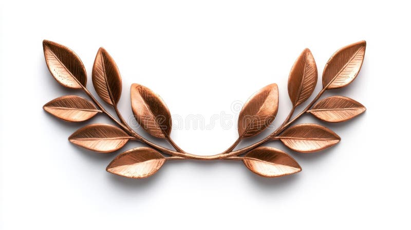 Copper Leaf Decor on Isolated White Background Stock Illustration ...