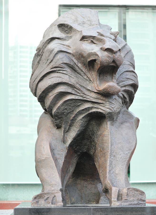 Copper lion stature stock image. Image of mythical, brave - 25741577