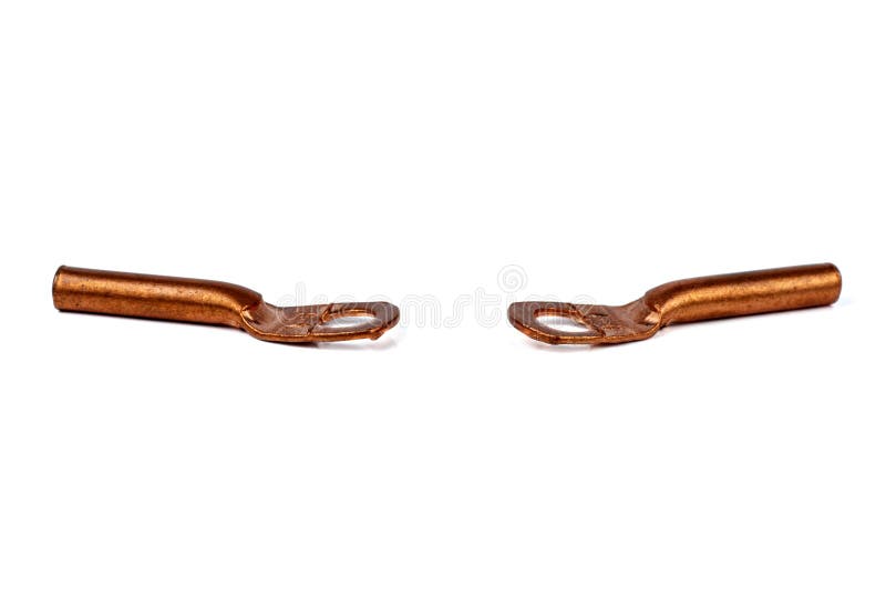 Copper Lugs Isolated on a White Stock Image - Image of isolated, lugs ...