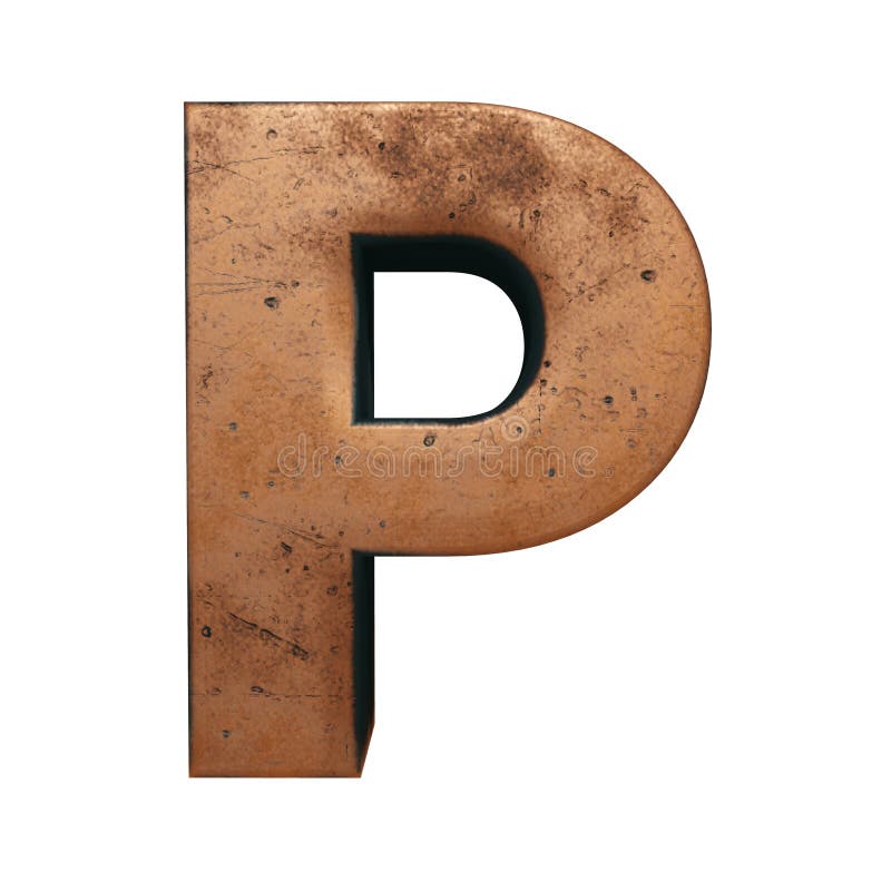 Copper metal letter stock illustration. Illustration of ancient - 159341229