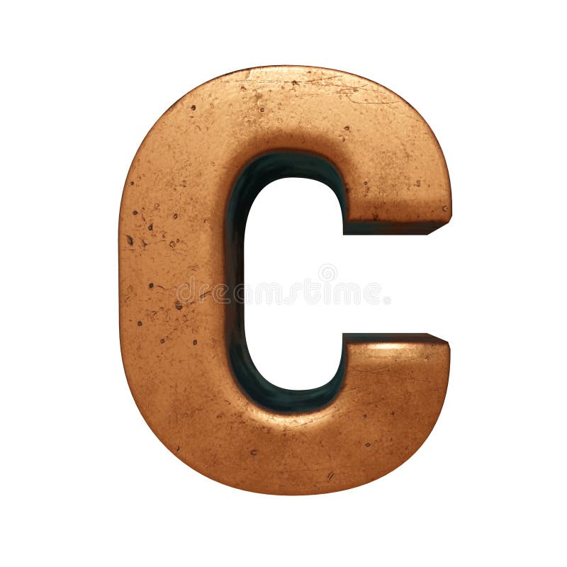 Copper metal letter stock illustration. Illustration of alphabet ...