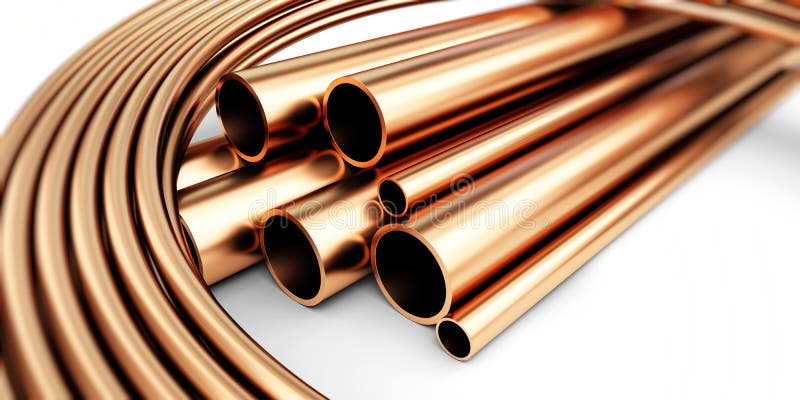 Copper metal pipe 3d stock illustration. Illustration of equipment ...