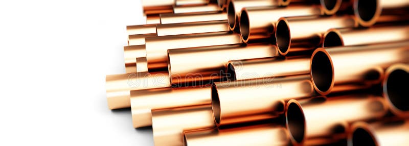 Copper Metal Pipe Illustrations 3d Stock Illustration - Illustration of ...