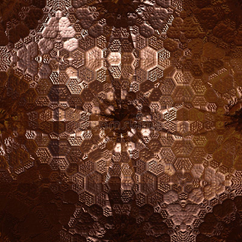 Copper Metal Plate Textured with Shiny Hexagon Pattern Stock ...