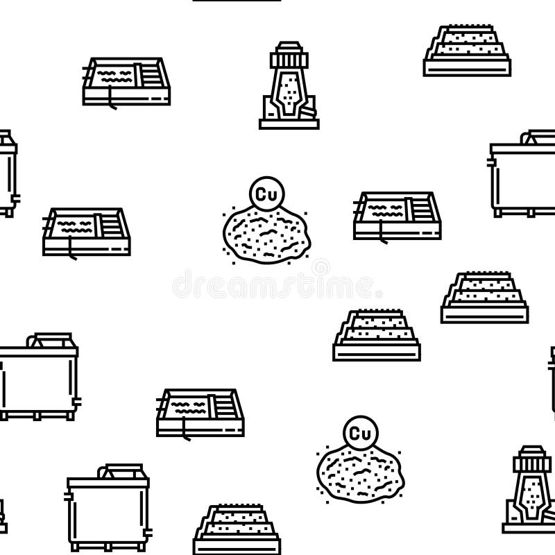 Copper Metal Production Steel Vector Seamless Pattern Stock Vector ...