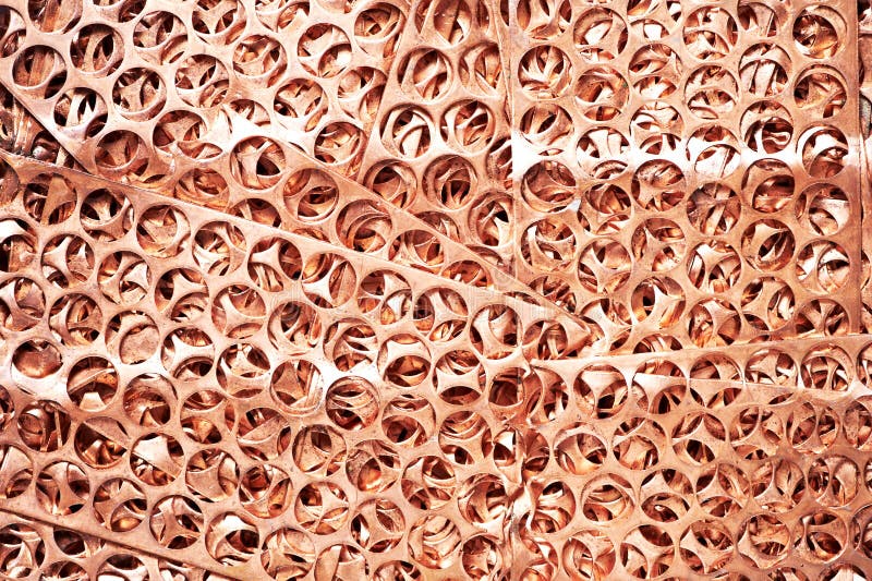 Copper Metal Scrap Materials Recycling Backround Stock Photo - Image of ...