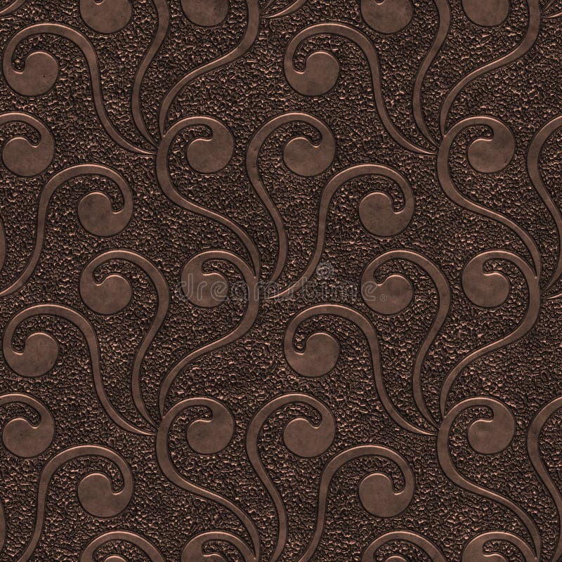 Copper Metal Seamless Texture with Pattern Stock Illustration ...