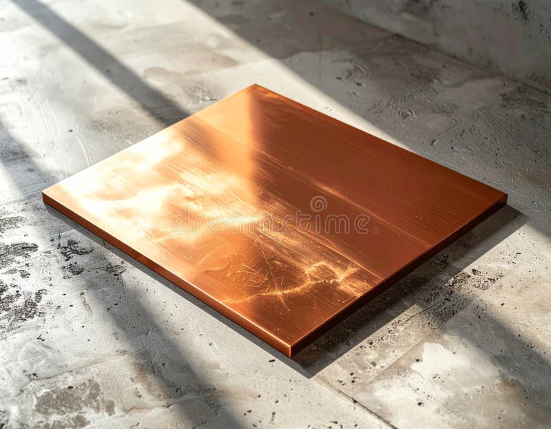 Copper Metal Sheet on Concrete Floor with Sunlight Stock Illustration ...