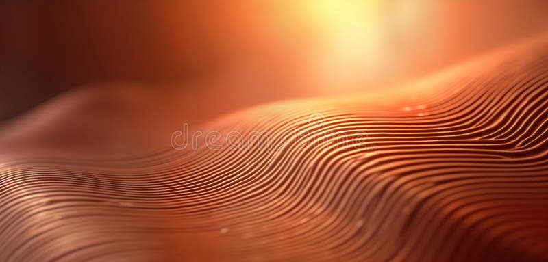 Copper Metal Texture Closeup. Abstract Wavy Lines Create Dynamic Design ...
