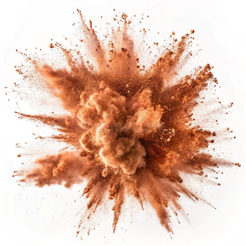 Copper Metallic Explosion Isolated on White Background Stock ...