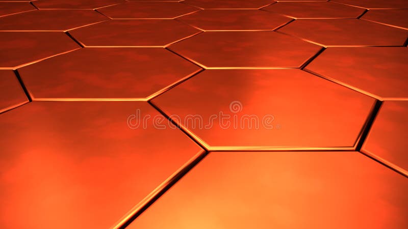 Copper Metallic Hexagons Structure Background Stock Illustration ...