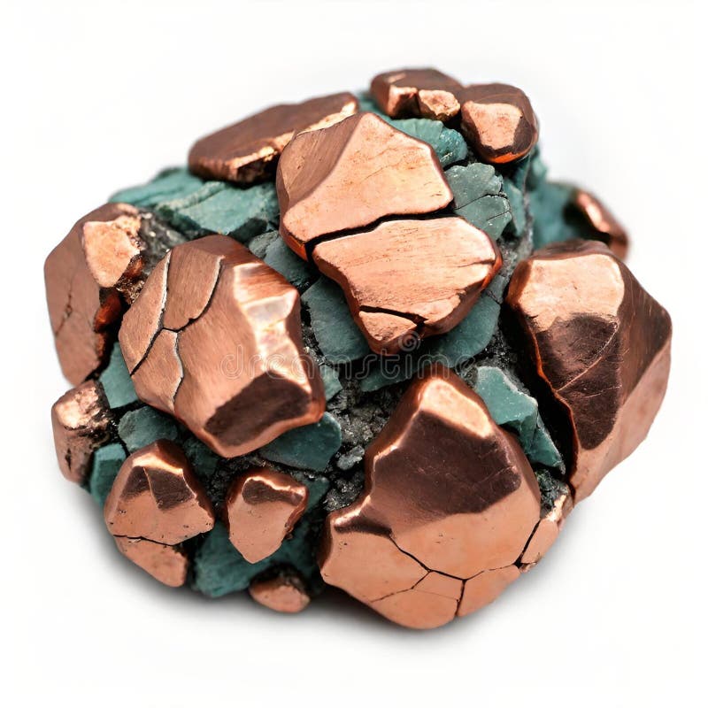 Copper Mineral on White Background Stock Illustration - Illustration of ...