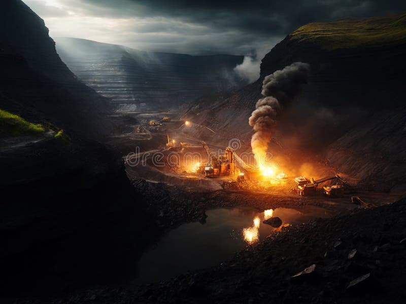 Copper Mining Devastated Landscape, Environmental Damage and Pollution ...