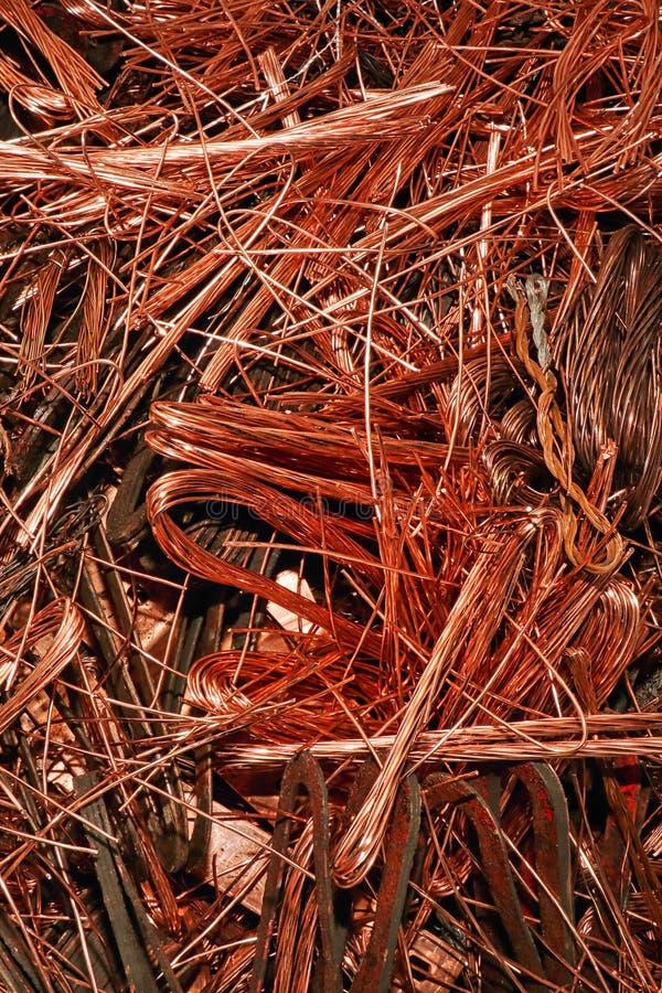 Copper Mixed Scrap for Waste Recycling, Close-up Stock Image - Image of ...