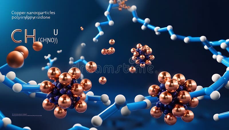 Copper Nanoparticles and Polyvinylpyrrolidone Molecular Structure Stock ...