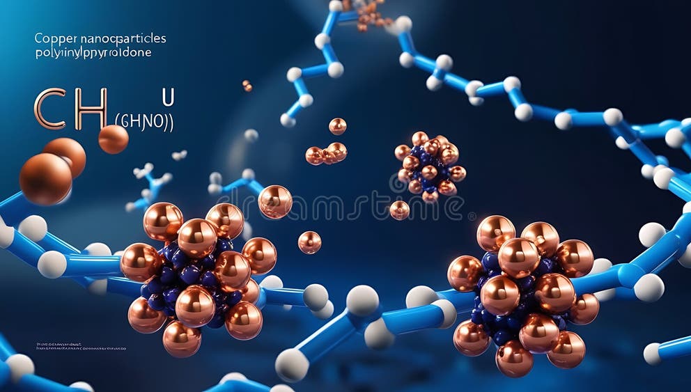 Copper Nanoparticles and Polyvinylpyrrolidone Molecular Structure Stock ...
