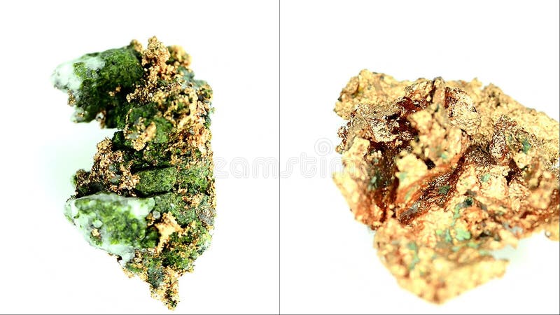 Copper Nuggets, Closeup on a Turn Table Stock Footage - Video of ...