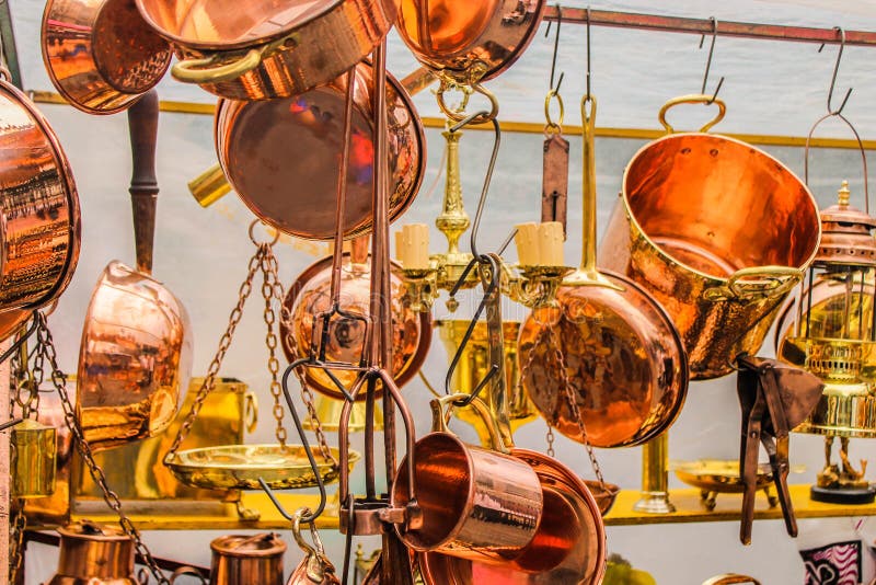 Copper Objects Utensil Handle Pots Cook Tea Stock Image - Image of ...