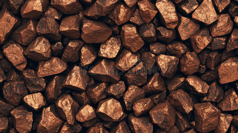 Copper Ore Texture Metallic Rock Pile Background Image Stock ...