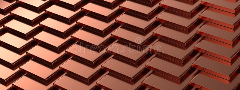 Copper Overlapping Metal Pattern Metallic Elegant Modern 3D Rendering ...