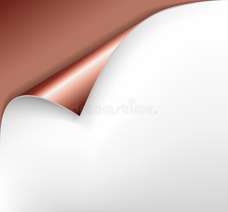 Copper paper with a curl stock illustration. Illustration of chrome ...