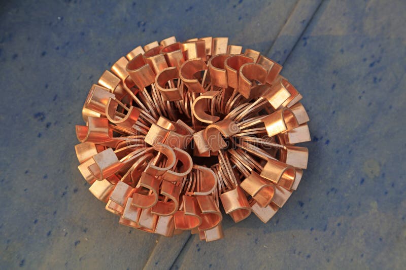 Copper Parts Stacked Together Stock Image - Image of orange, shape ...