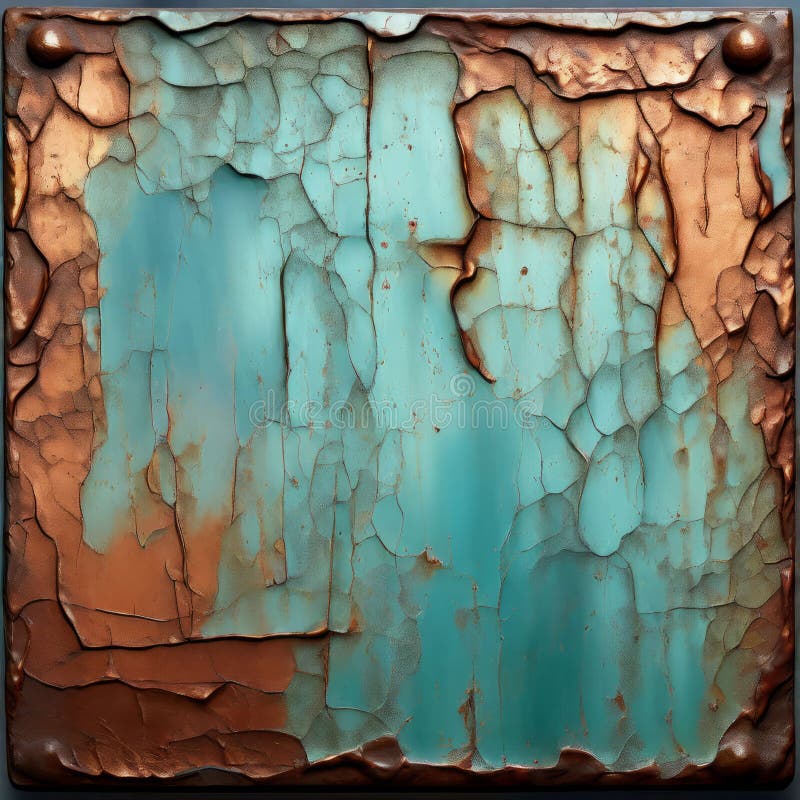 Copper Patina Painting Painting Technique that Creates Colorfu Stock ...