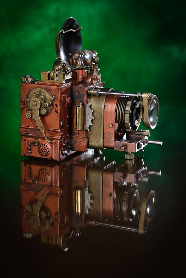 Camera steampunk stock image. Image of fiction, photograph - 34211869