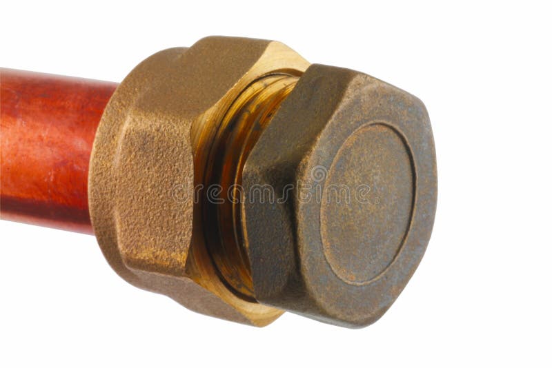 Stop End Compression Fitting Stock Photo - Image of inch, olive: 108002886