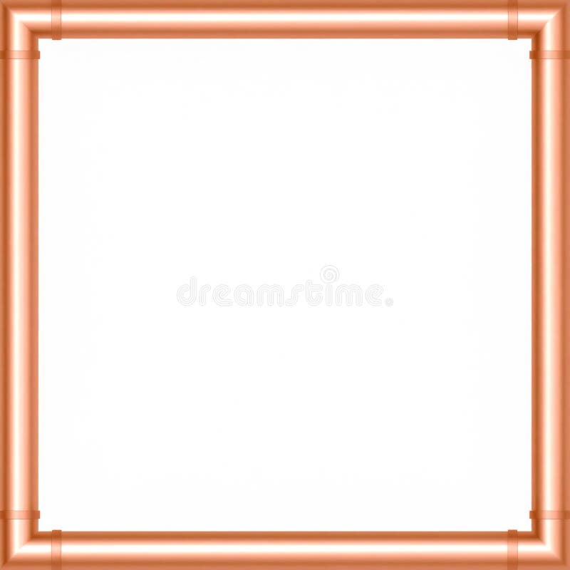 Copper Pipe Frame on White Background Stock Illustration - Illustration ...