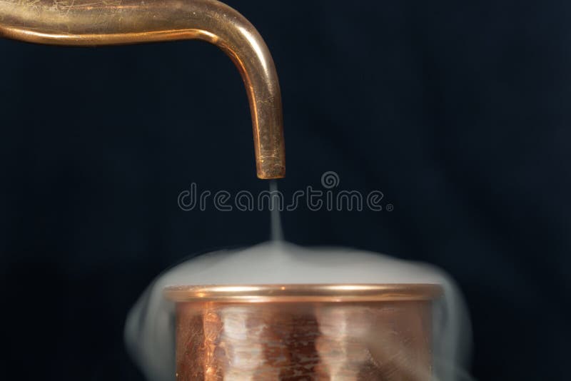 Copper pipe with steam stock photo. Image of copper, alchemy - 82314304