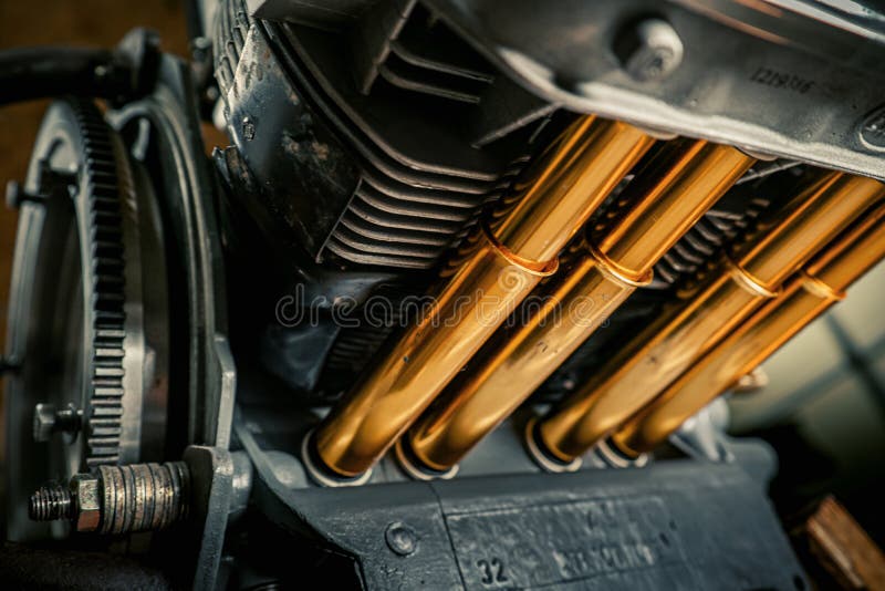 Copper Pipes on Engine Assembly Stock Photo - Image of garage, metal ...