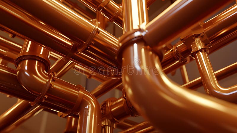 Copper Pipes and Fittings Create a Complex Network of Industrial ...