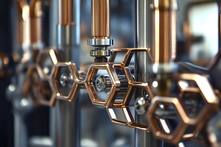 Copper Pipes and Hexagonal Structures Forming Complex Industrial ...