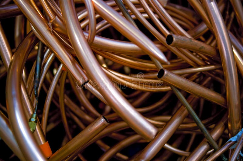 Copper pipes loose stock photo. Image of conservation - 8705080
