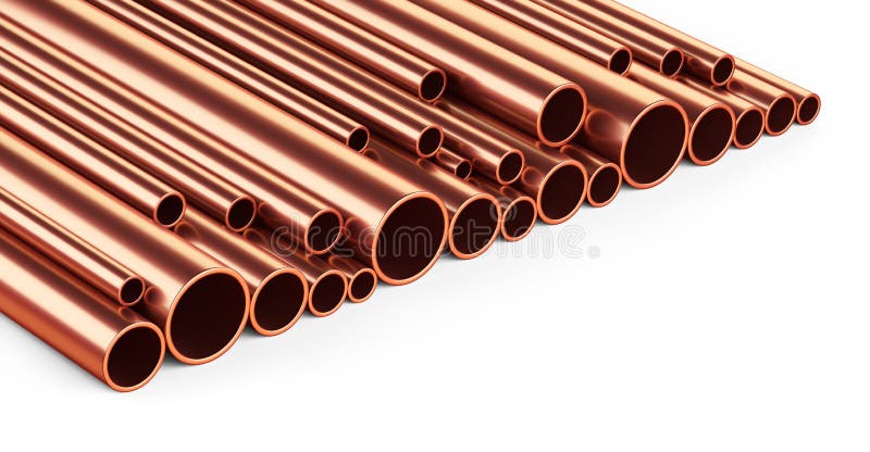 Copper Pipes Profile - Big Stack. Stock Illustration - Illustration of ...