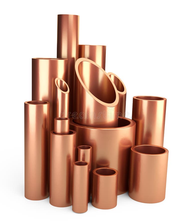 Copper Pipes Profile Stack. Stock Illustration - Illustration of ...